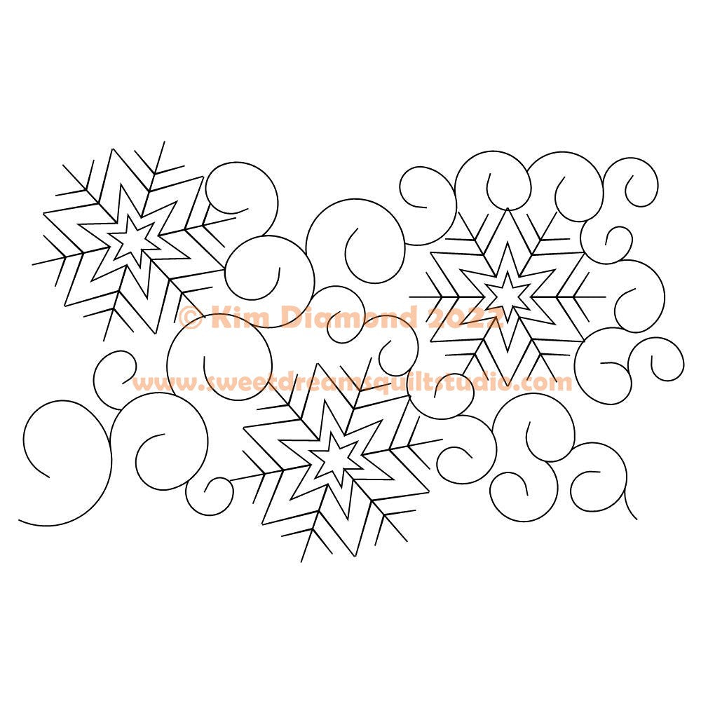 Snowflakes and Curls - Digital Only – Happy Wife Quilting
