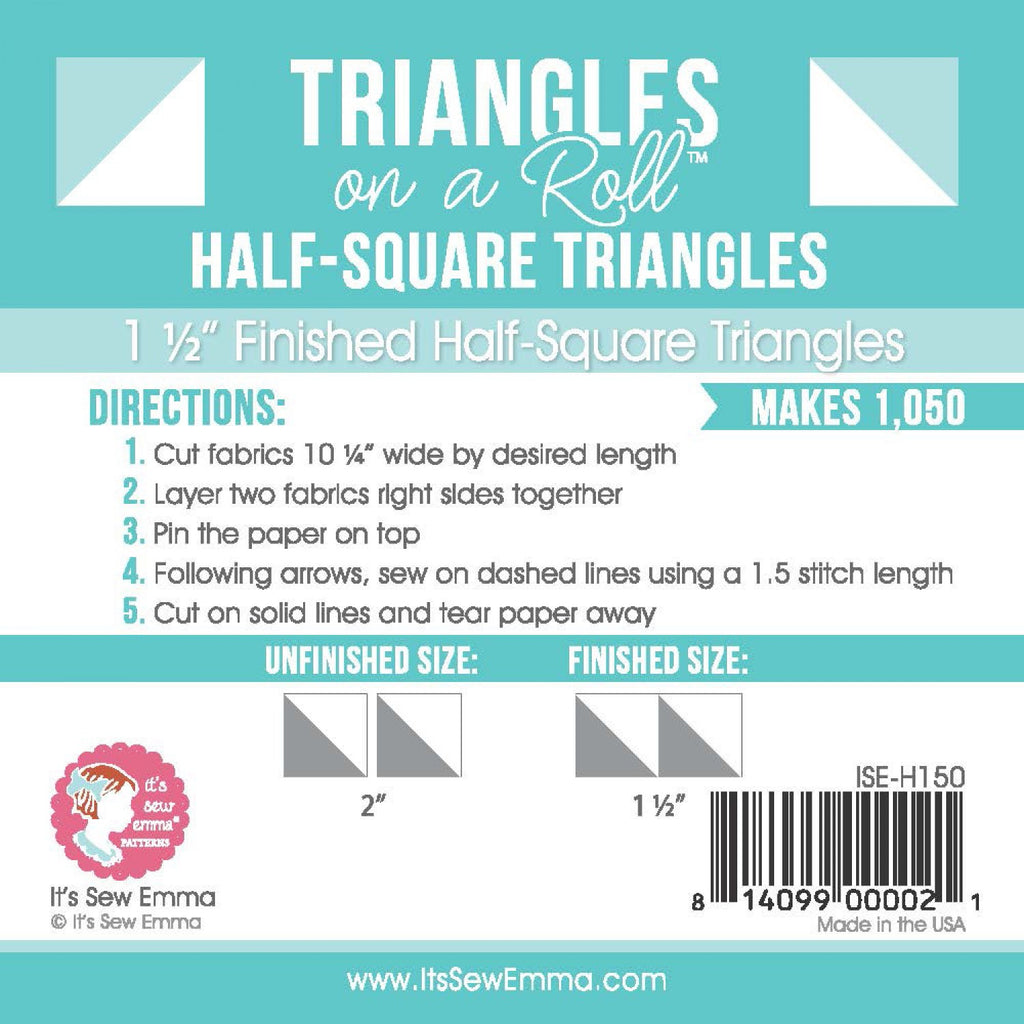 Half Square Triangles on a Roll 1-1/2" – Happy Wife Quilting